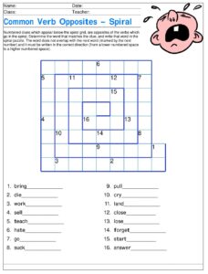 18+ Free Word Spiral Puzzle Worksheet Templates - Sample PDF » American ...