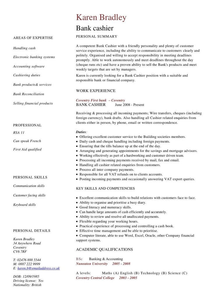 32+ Free Cashier Resume Samples & Templates (PDF, Word) » American ...