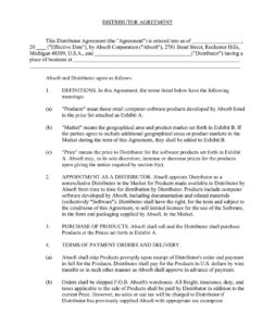 34+ Free Printable Distributor Agreement Templates - PDF » American ...