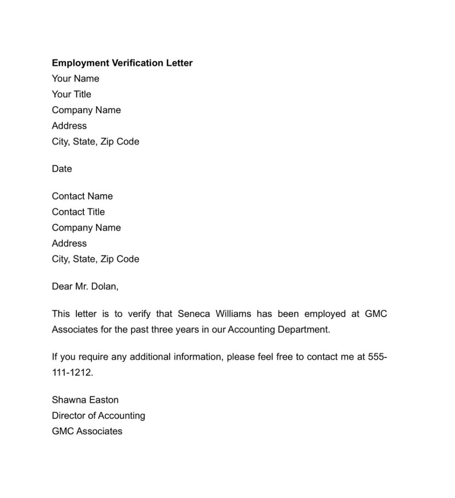 35+ Free Employment Verification Letter Samples & Templates (PDF ...
