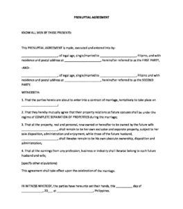 35+ Free Sample Prenuptial Agreement Templates (PDF) » American Templates