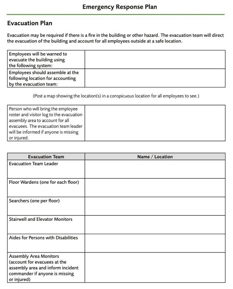 26+ Free Printable Fire Evacuation Checklist Templates - Sample PDF, MS ...