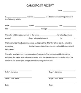 26+ Free Simple Vehicle Deposit Agreement Templates (PDF, Word ...