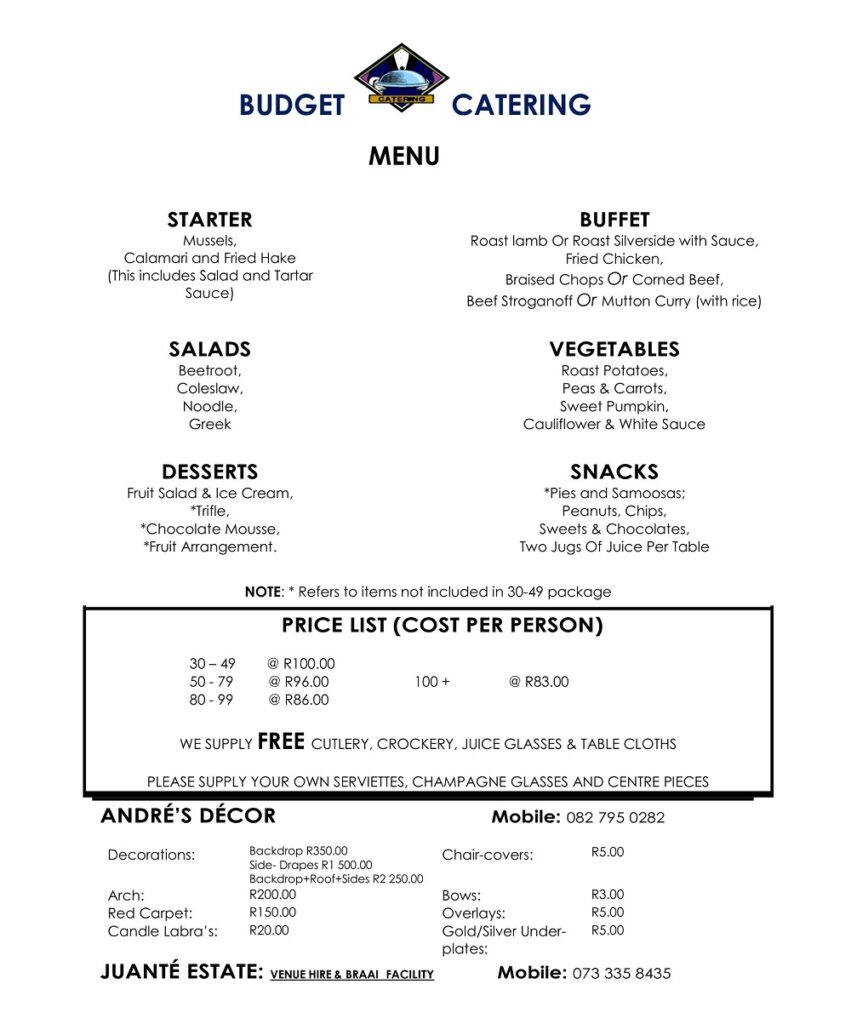 20+ Free Catering Budget Templates - Printable PDF, Excel » American ...
