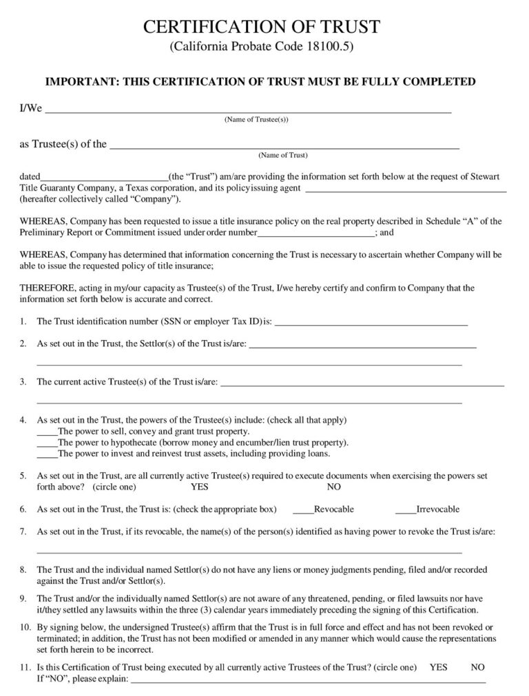 32+ Free Certificate of Trust Templates - Printable PDF, Word ...