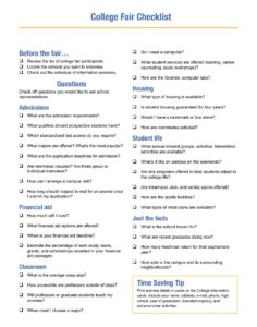 36+ Free Printable College Checklist Templates - PDF, Word » American ...