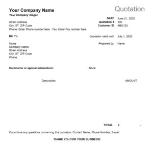 35+ Free Simple Sales Quotation Templates - MS Excel, PDF » American ...