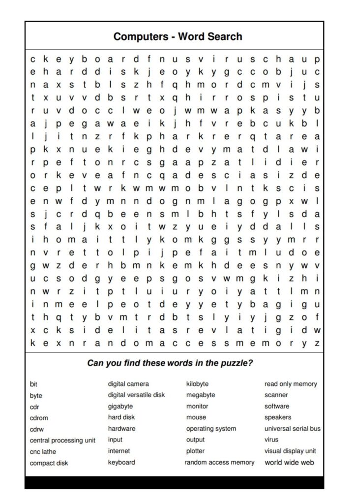 Free 100 Hard Word Search Puzzles Printable » American Templates