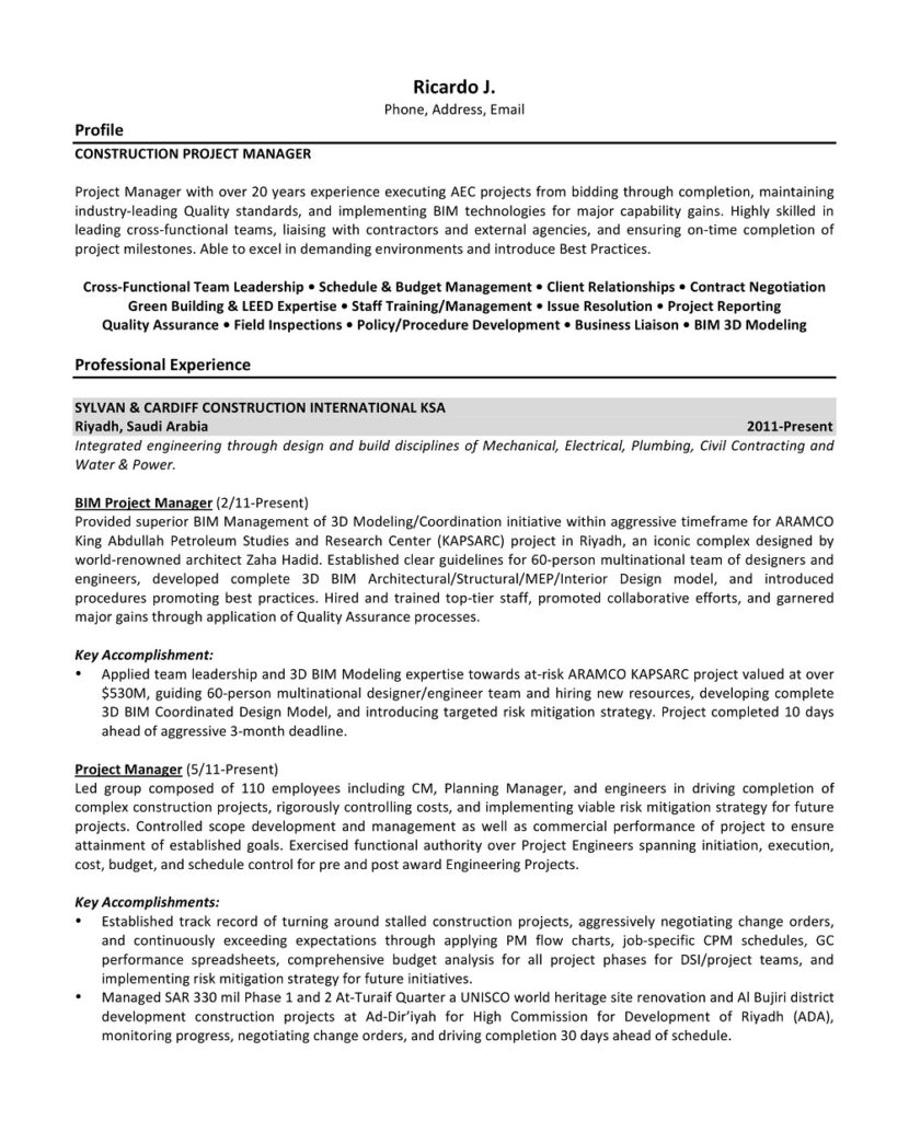 22+ Free Project Manager Resume Examples & Templates (PDF, Word ...