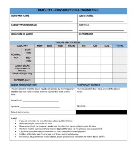 30+ Free Editable Construction Timesheet Templates (PDF, Doc ...