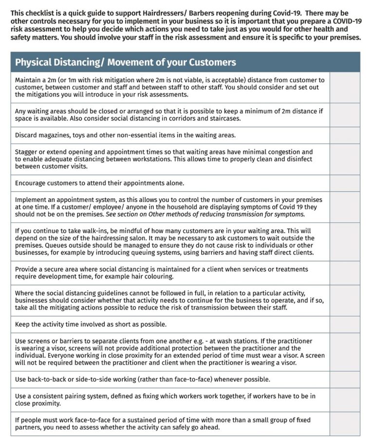 16 Free Printable Salon Checklist Templates Sample Pdf American
