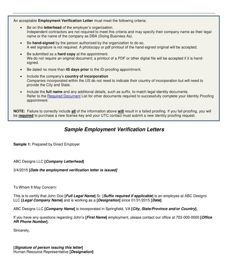 35+ Free Employment Verification Letter Samples & Templates (PDF ...