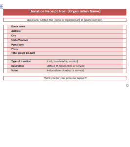 25+ Charitable Donation Receipt Templates (Free Printable) » American ...