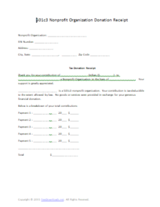 25+ Charitable Donation Receipt Templates (Free Printable) » American ...