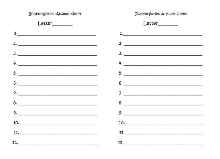 25+ Scattergories Lists - Free Printable PDF (Updated 2023) » American ...