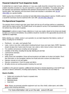 24+ Free Printable Forklift Inspection Checklist Templates - Sample PDF ...