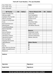 24+ Free Printable Forklift Inspection Checklist Templates - Sample PDF ...