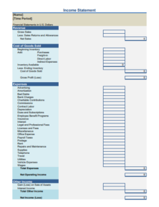 25+ Income Statement Template Excel (Free Download) » American Templates