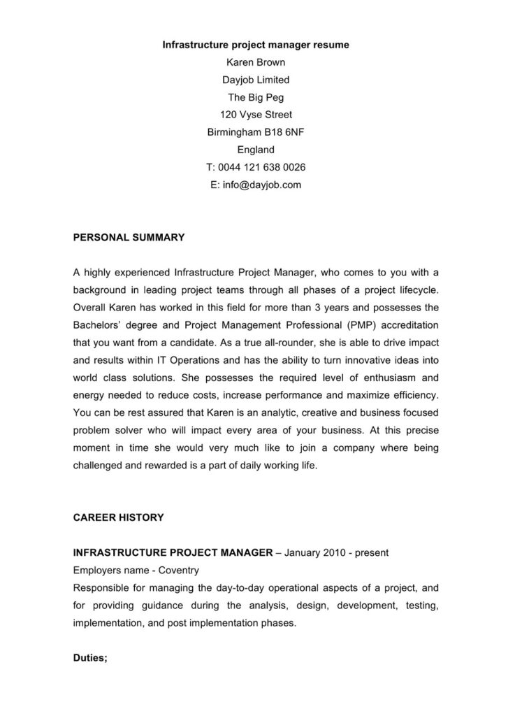 22+ Free Project Manager Resume Examples & Templates (PDF, Word ...
