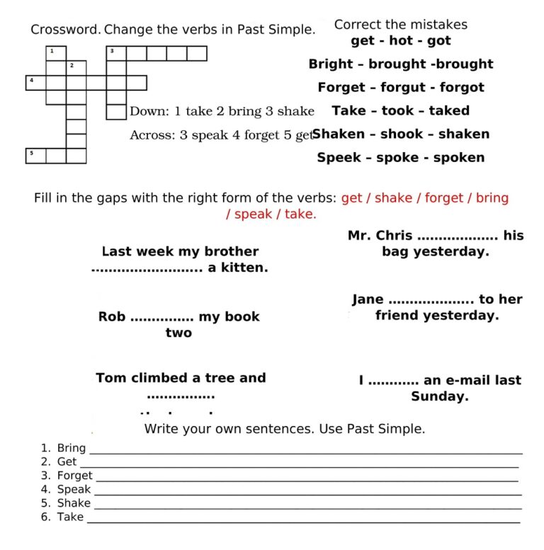 20+ Printable Regular and Irregular Verbs Worksheets - Free PDF, Word ...