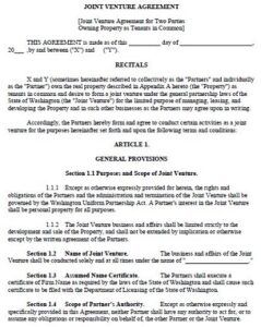 20+ Free Joint Venture Agreement Templates (DOC, PDF) » American Templates