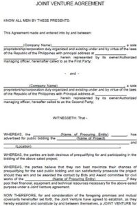 20+ Free Joint Venture Agreement Templates (DOC, PDF) » American Templates