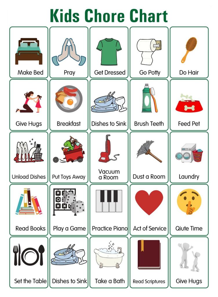 20+ Free Printable Chore Clip Art (Download PDF Templates) » American ...