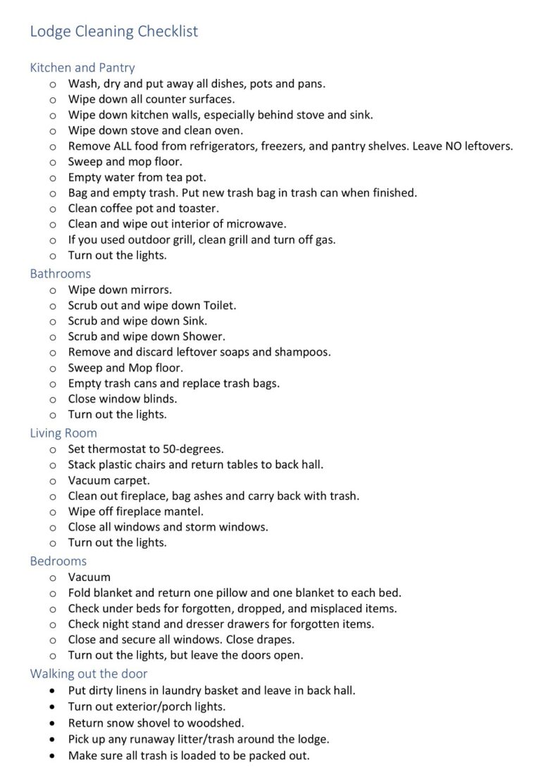 32+ Free Kitchen Cleaning Checklist Templates [Restaurant, Commercial ...