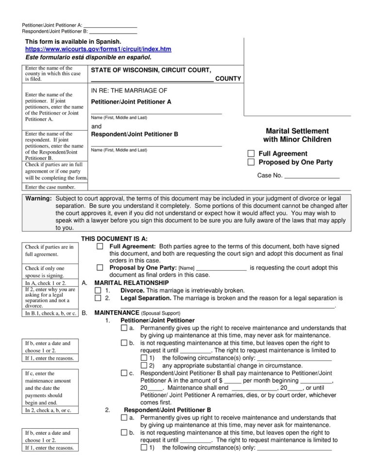 36+ Free Sample Divorce Settlement Agreement Templates (Printable PDF ...