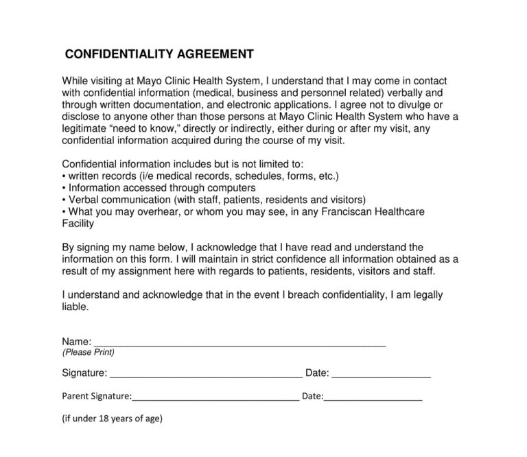 32+ Free Simple Confidentiality Agreement Templates - MS Word, PDF ...