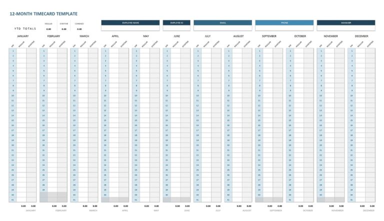 26+ Free Printable Time Card Templates (MS Excel, PDF) » American Templates