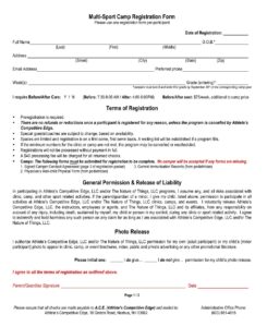 35+ Free Printable Sports Registration Form Templates (PDF) » American ...