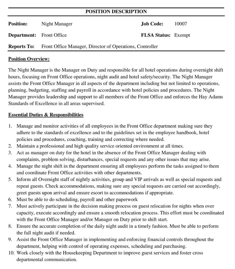 18+ Free Fillable Night Audit Checklist Templates - Printable PDF ...