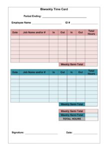 26+ Free Printable Time Card Templates (MS Excel, PDF) » American Templates