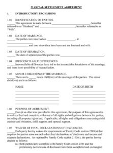 36+ Free Sample Divorce Settlement Agreement Templates (Printable PDF ...
