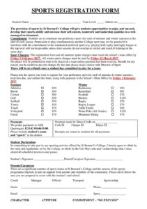 35+ Free Printable Sports Registration Form Templates (PDF) » American ...