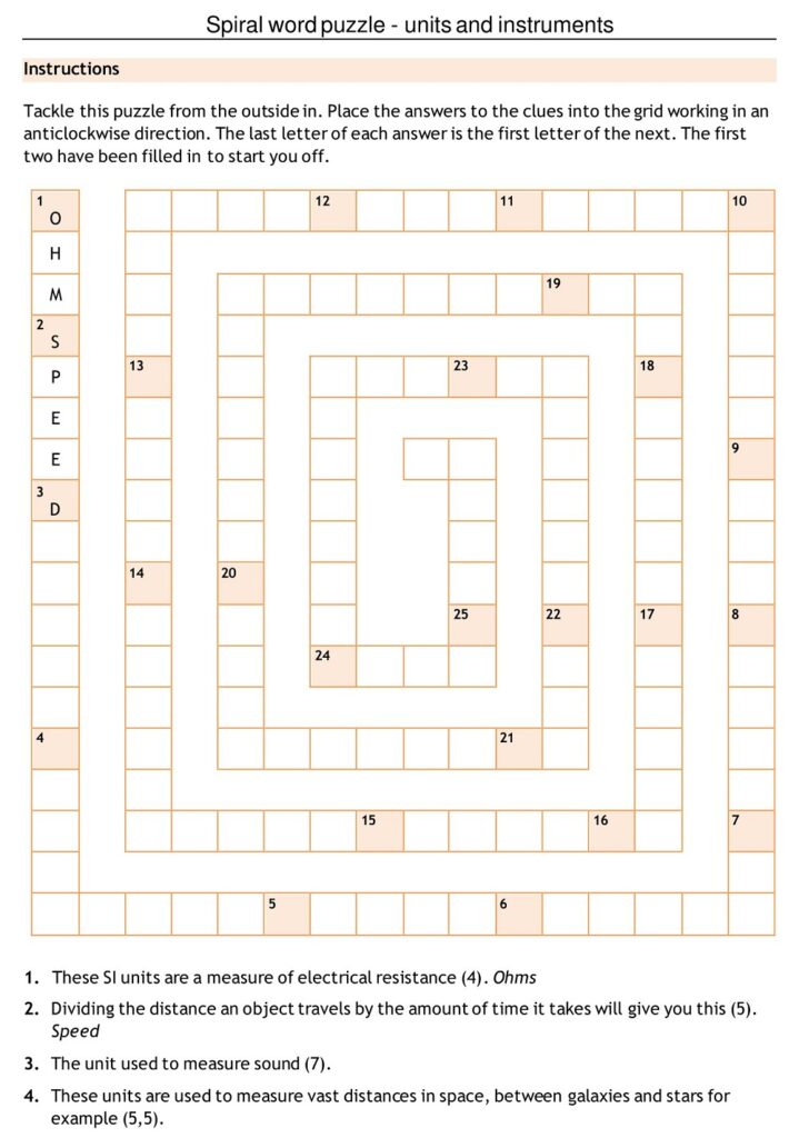 18+ Free Word Spiral Puzzle Worksheet Templates - Sample PDF » American ...