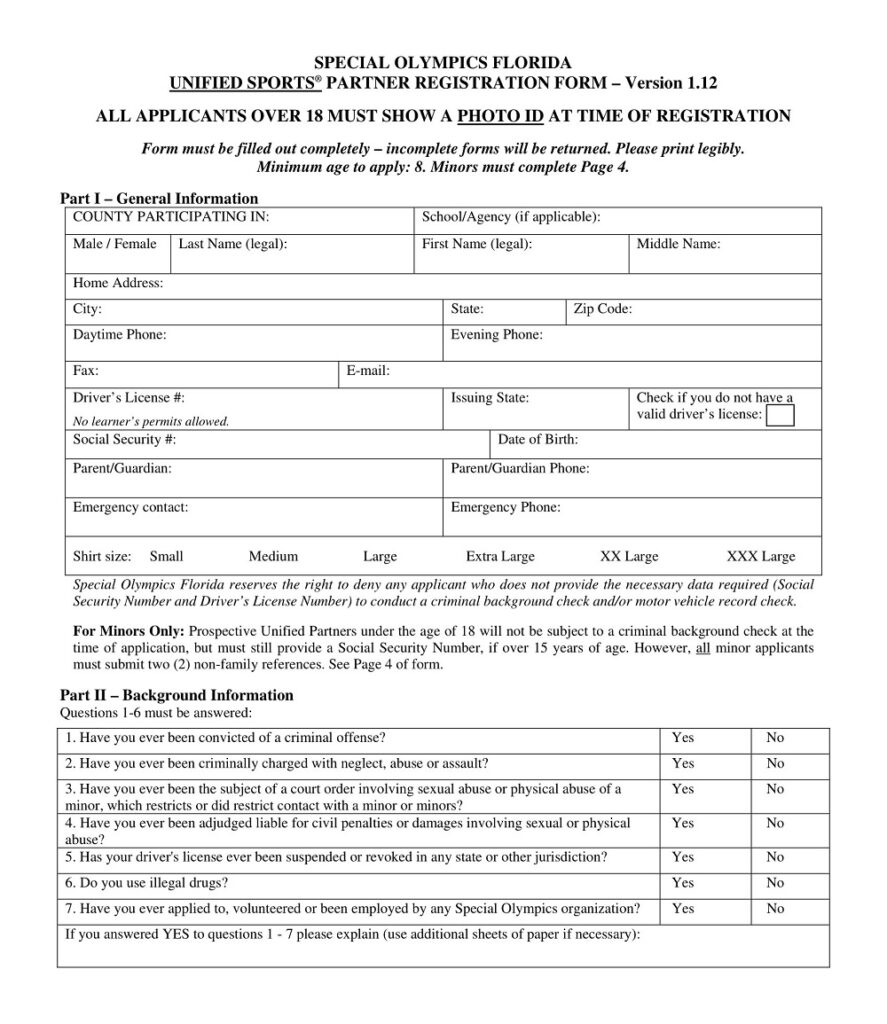 35+ Free Printable Sports Registration Form Templates (PDF) » American ...
