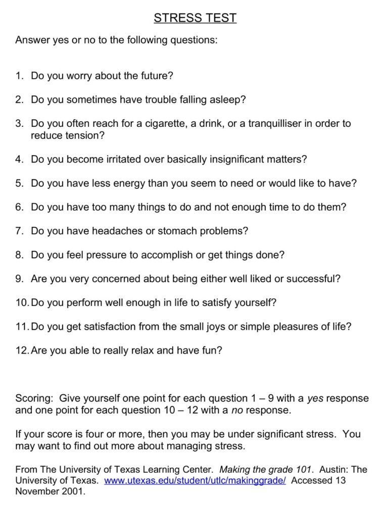 24+ Free Printable Stress Management Worksheets & Activities Templates ...