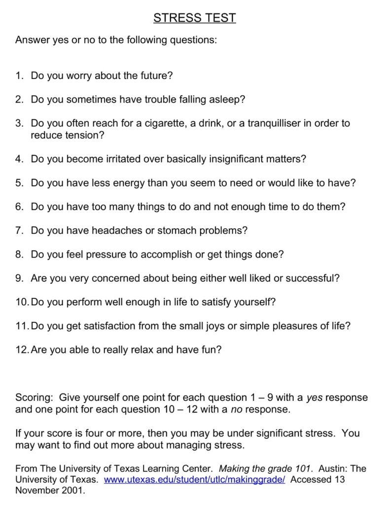 24+ Free Printable Stress Management Worksheets & Activities Templates ...