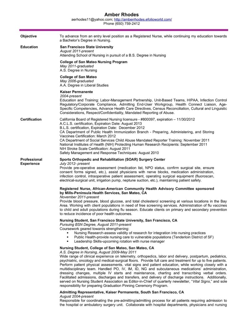 30+ Free Sample Nursing Resume Templates - MS Word, PDF » American ...