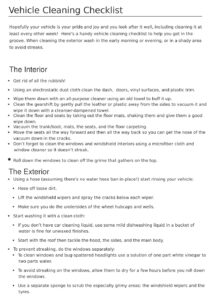 40+ Free Printable Auto Detail Checklist Templates - PDF, MS Word ...