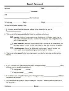 26+ Free Simple Vehicle Deposit Agreement Templates (PDF, Word ...