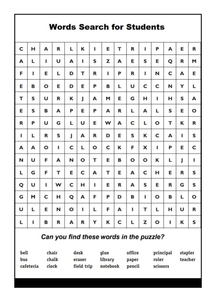 Free 100 Hard Word Search Puzzles Printable » American Templates