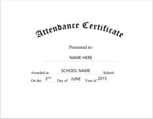 20+ Best Attendance Award Certificate Templates (Free) » American Templates